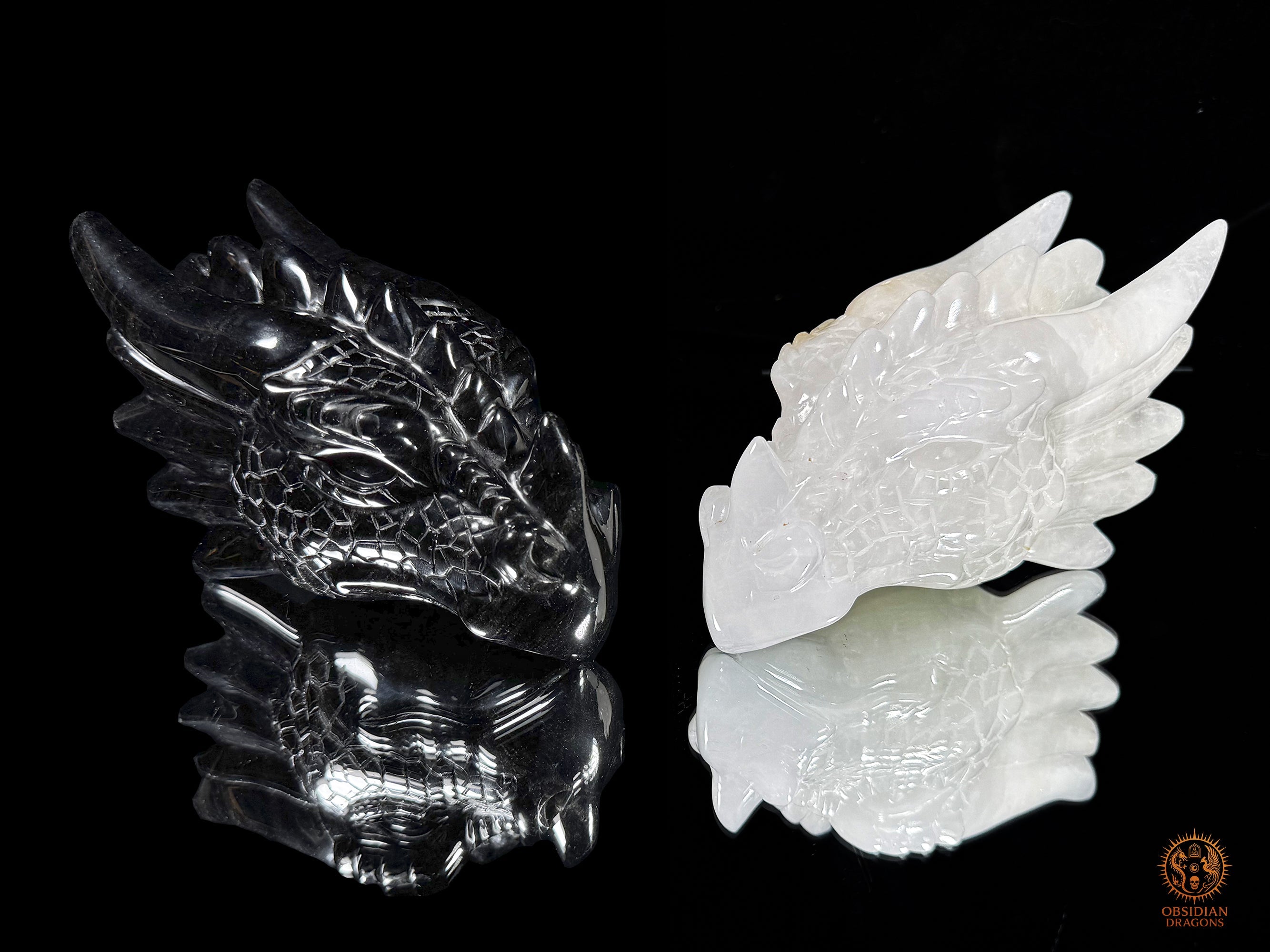 Mineral Dragon Skulls: Power and Mystery – obsidian dragons