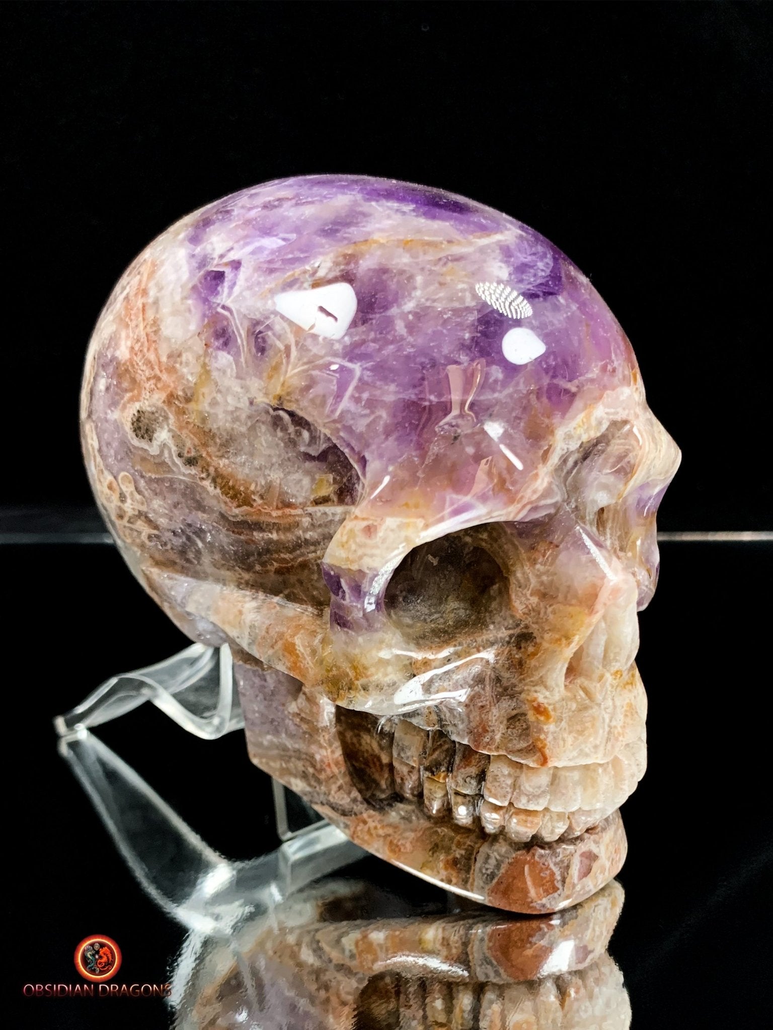 Crâne de cristal en Améthyste - Symbole de Sagesse – obsidian dragons