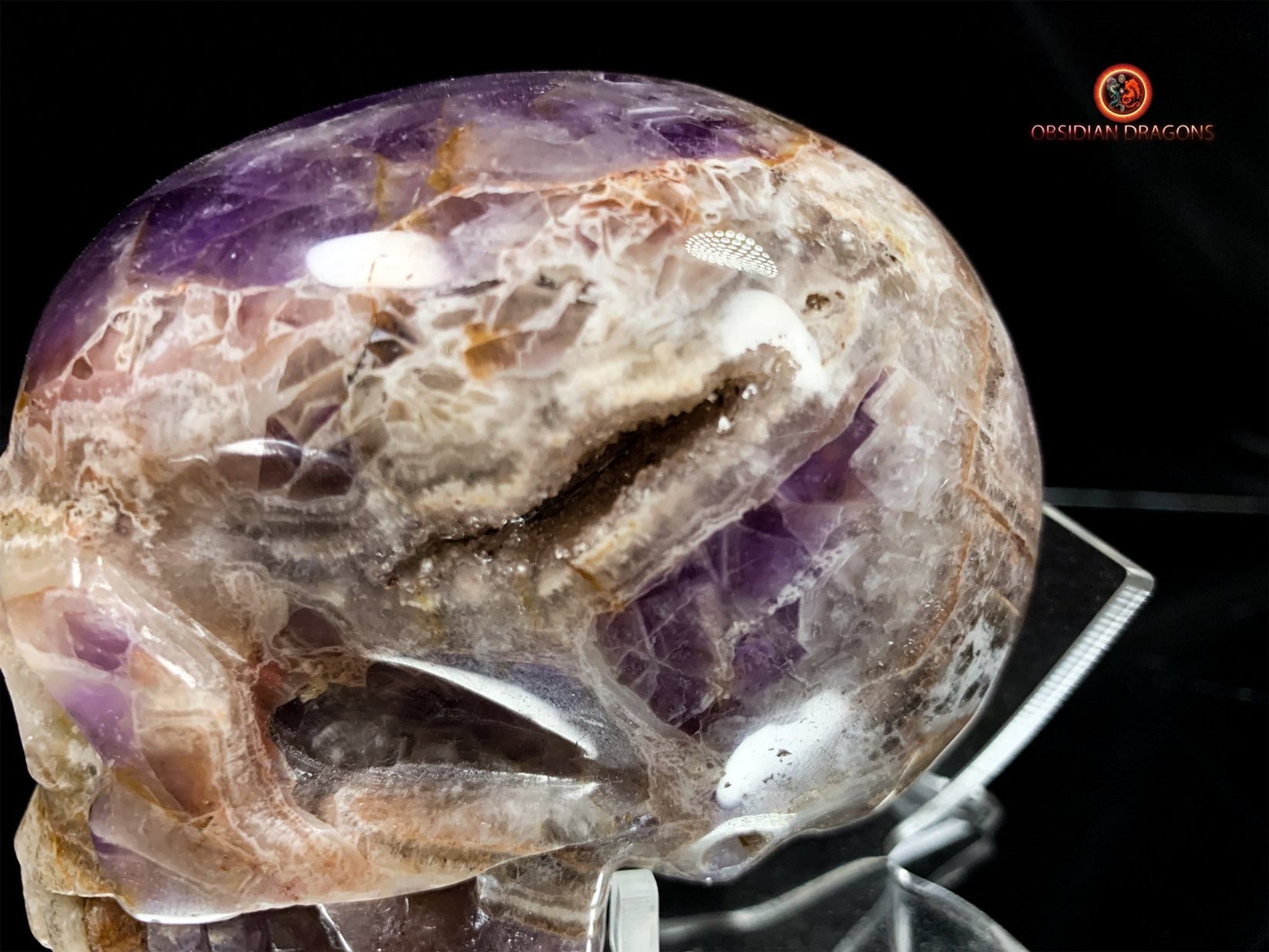 Crâne de cristal en Améthyste - Symbole de Sagesse – obsidian dragons