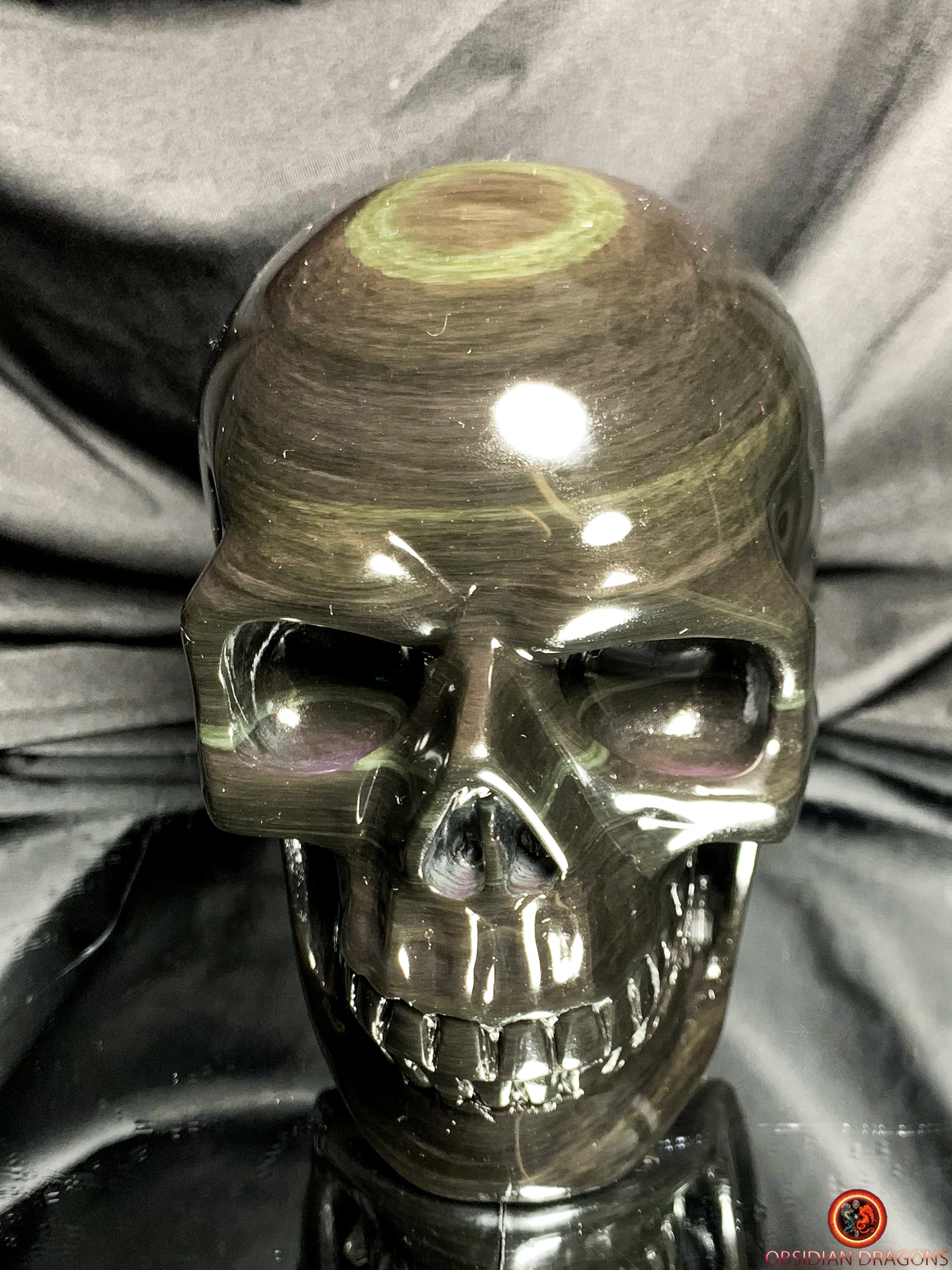 Crâne en obsidienne œil céleste - Imposant et puissant – obsidian dragons