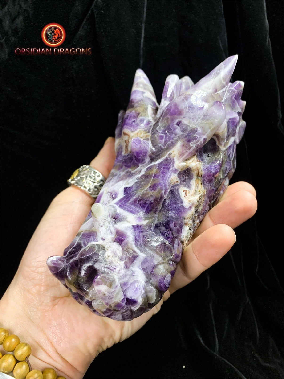 Large Amethyst Dragon Skull – obsidian dragons