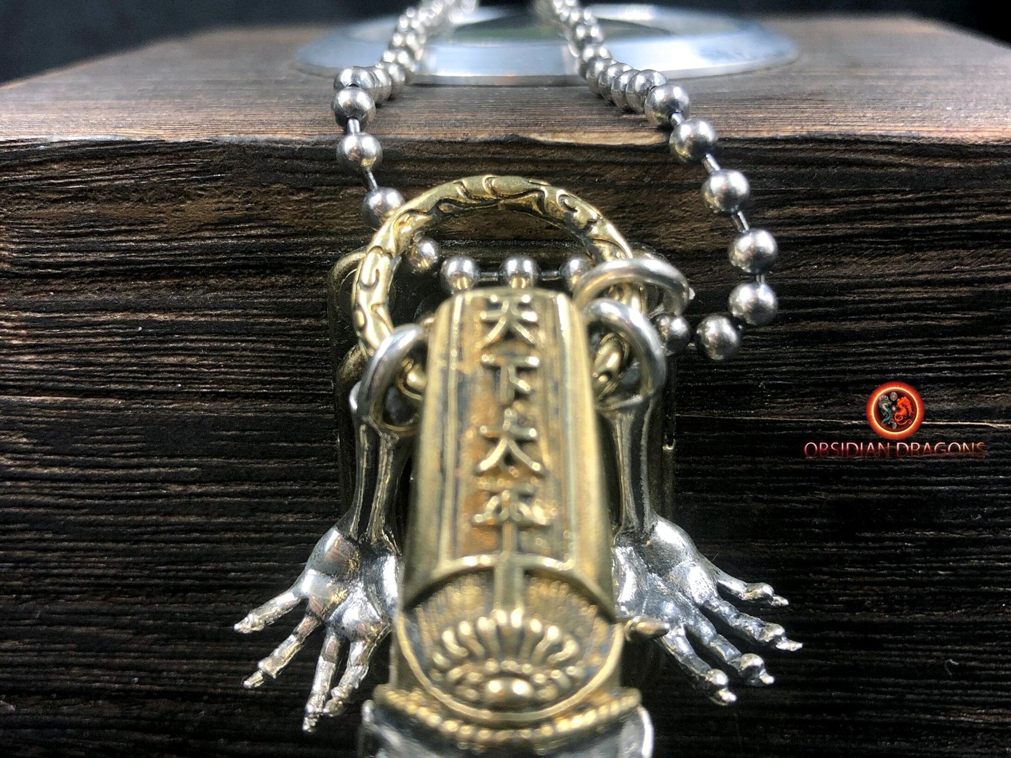 Pendentif de protection Feng Shui- Hei Wu Chang – obsidian dragons